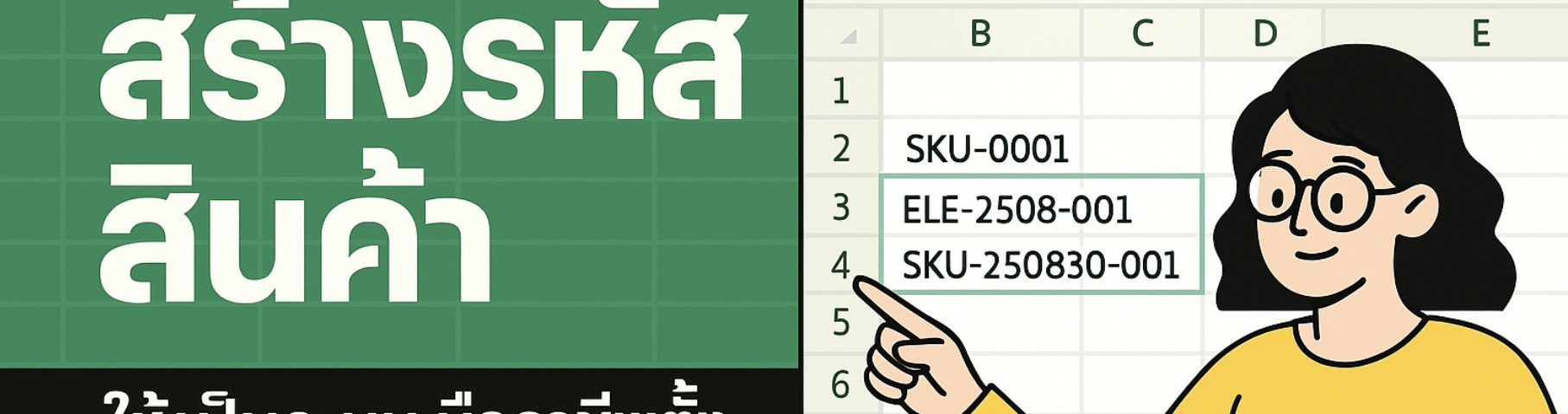 สูตร Excel สร้างรหัสสินค้า ให้เป็นระบบ มืออาชีพตั้งแต่แถวแรก — Excel ...